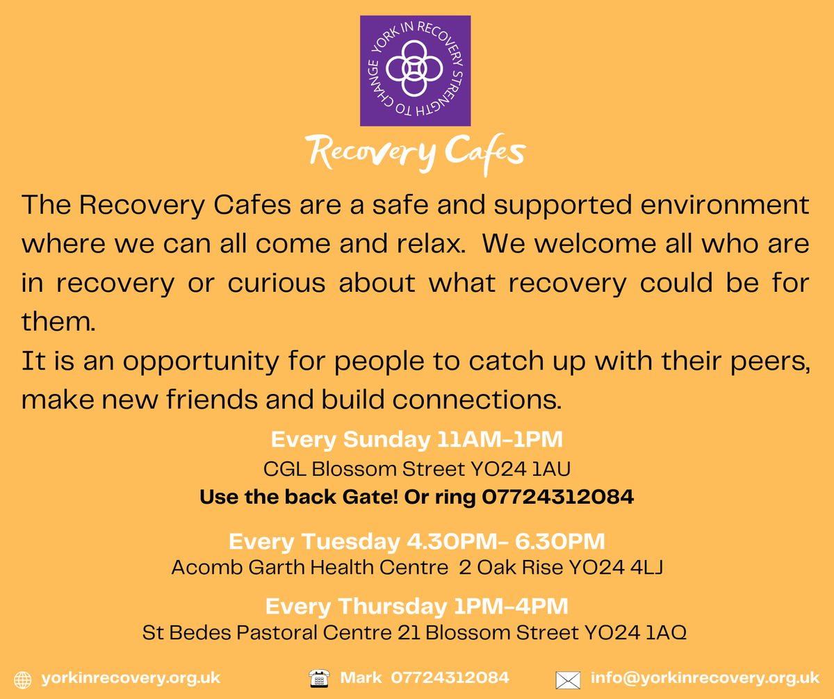 Recovery Cafes | Yorkinrecovery.org.uk