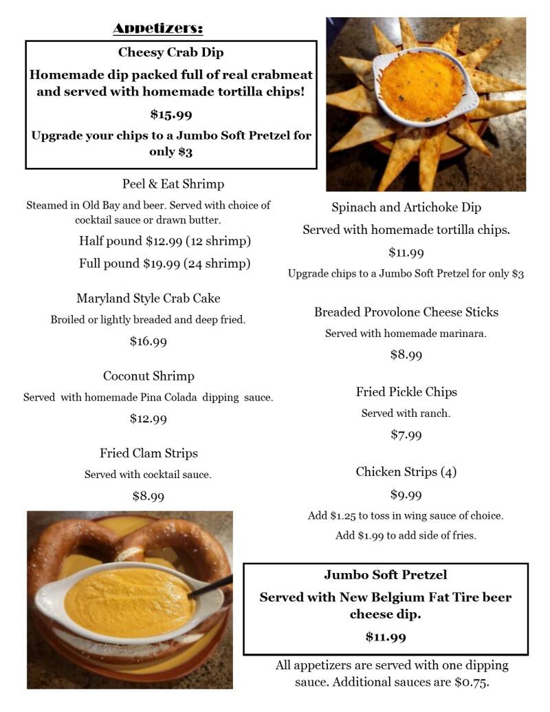 Dinner Menu | Franklin Street Bar and Grill