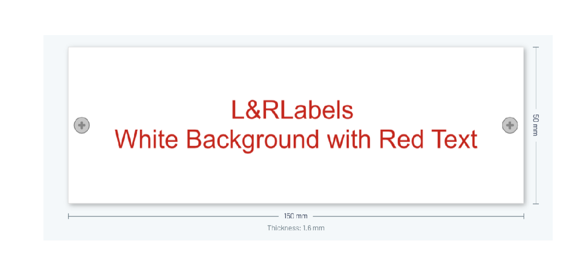 Engraved Sign 200 x 100 x 1.6mm | L&R Lables