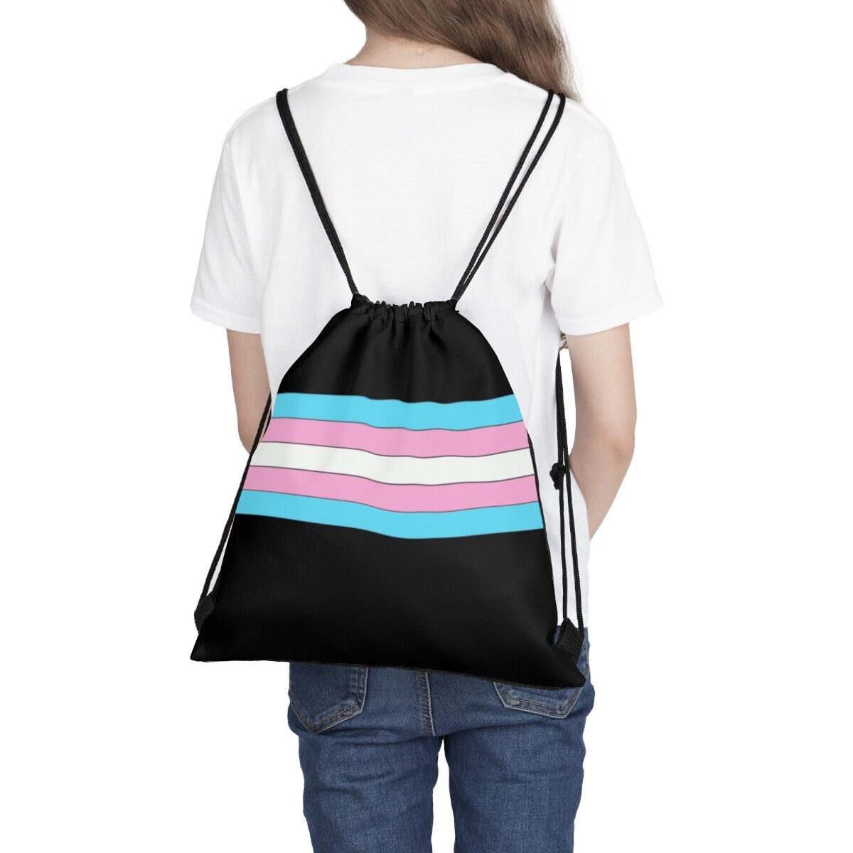 Trans-Pride Stripe Drawstring Bag | TheHorrorHouse