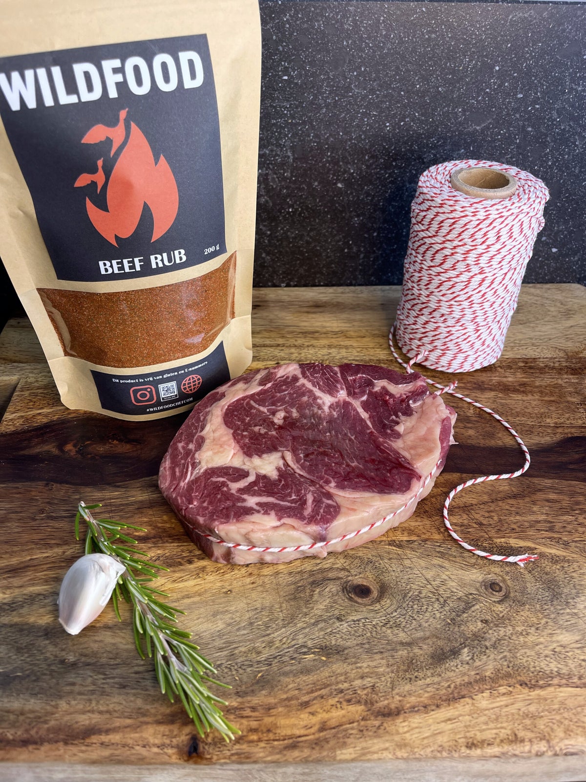 RIB EYE MET WILD BEEF RUB EN UI / Recepten | WildFoodChef