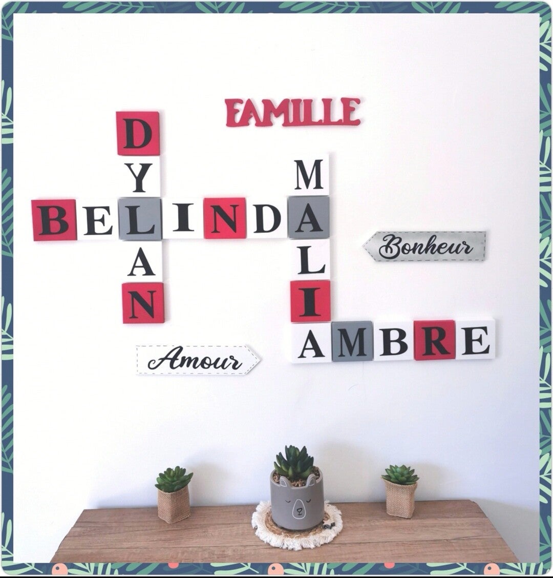 Scrabble mural / Idée cadeau personnalisé | Emma crea 3D