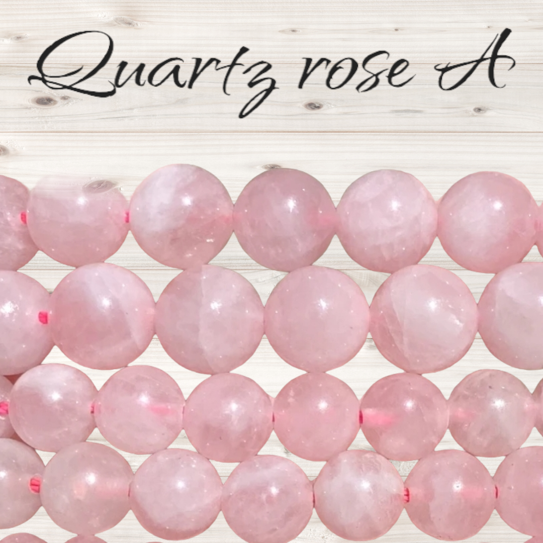 Perle en pierre naturelle quartz rose A | Créas'PerlesL&E
