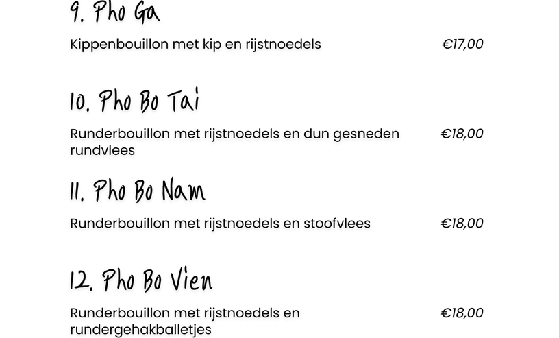 Menu | Saigon Deli Breda