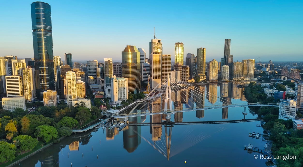 Brisbane city & the Brisbane River / Aerial Stock Photography | Oz ...