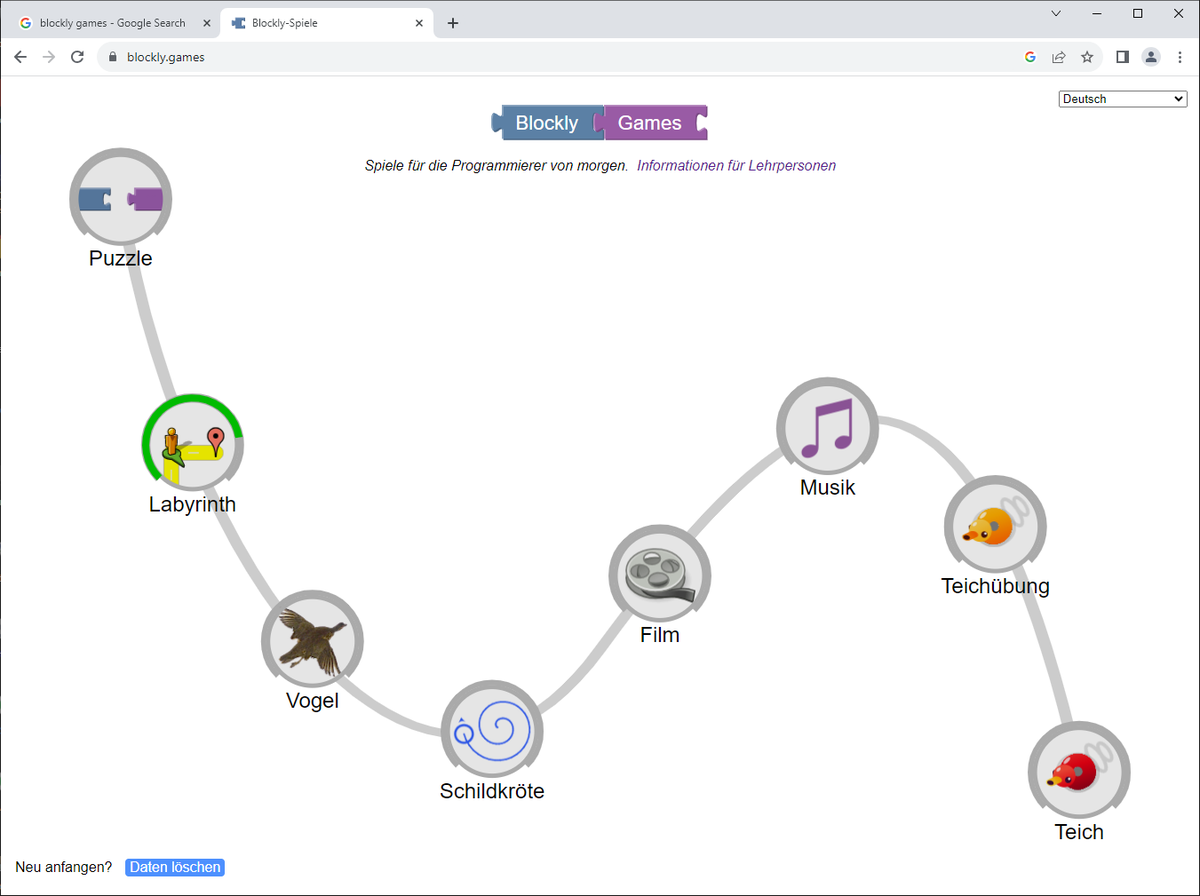 BLOCKLY Games / SCRATCH / MINT-Projekt | Mein neues Hobby
