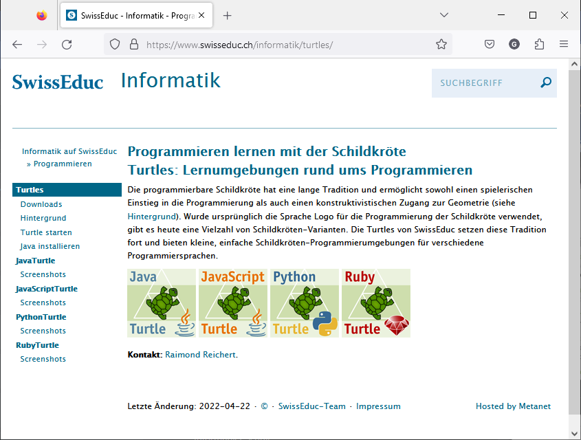 INFORMATIK-Portale UNTERRICHT / PYTHON / MINT-Projekt | Mein neues Hobby