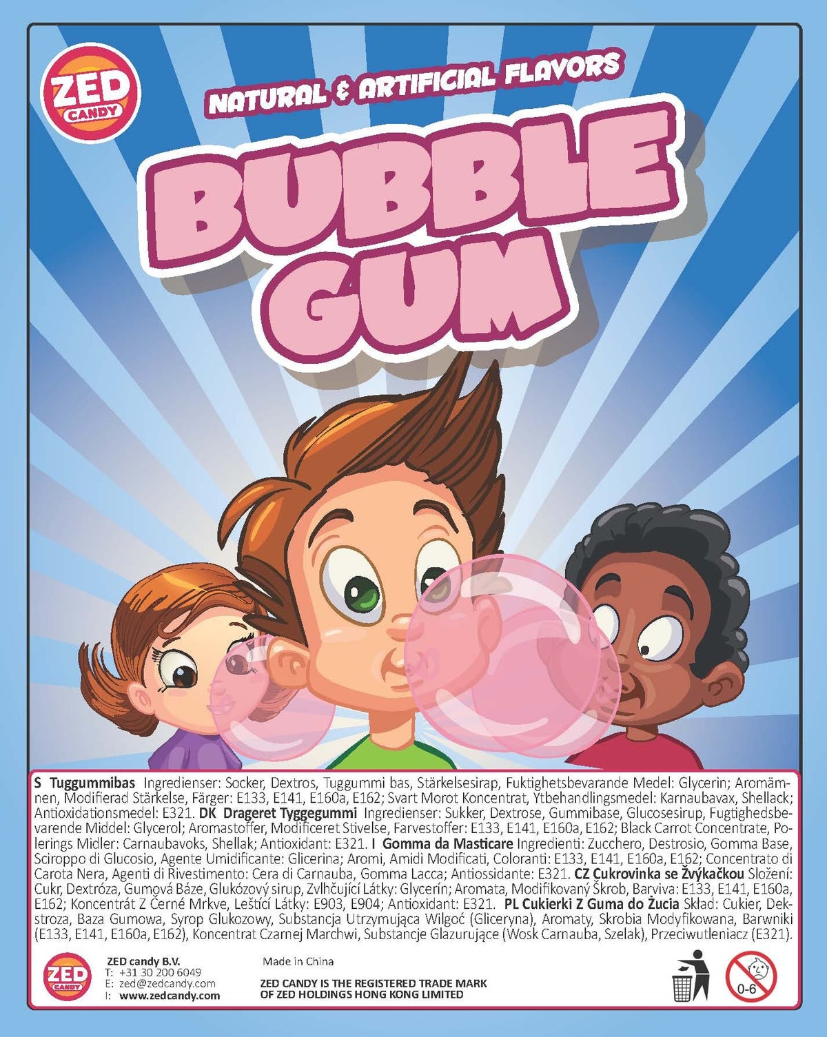 Kauwgombal ZED Bubble Gum Smoothie Big 24mm mix | Speelgoedcapsule.nl