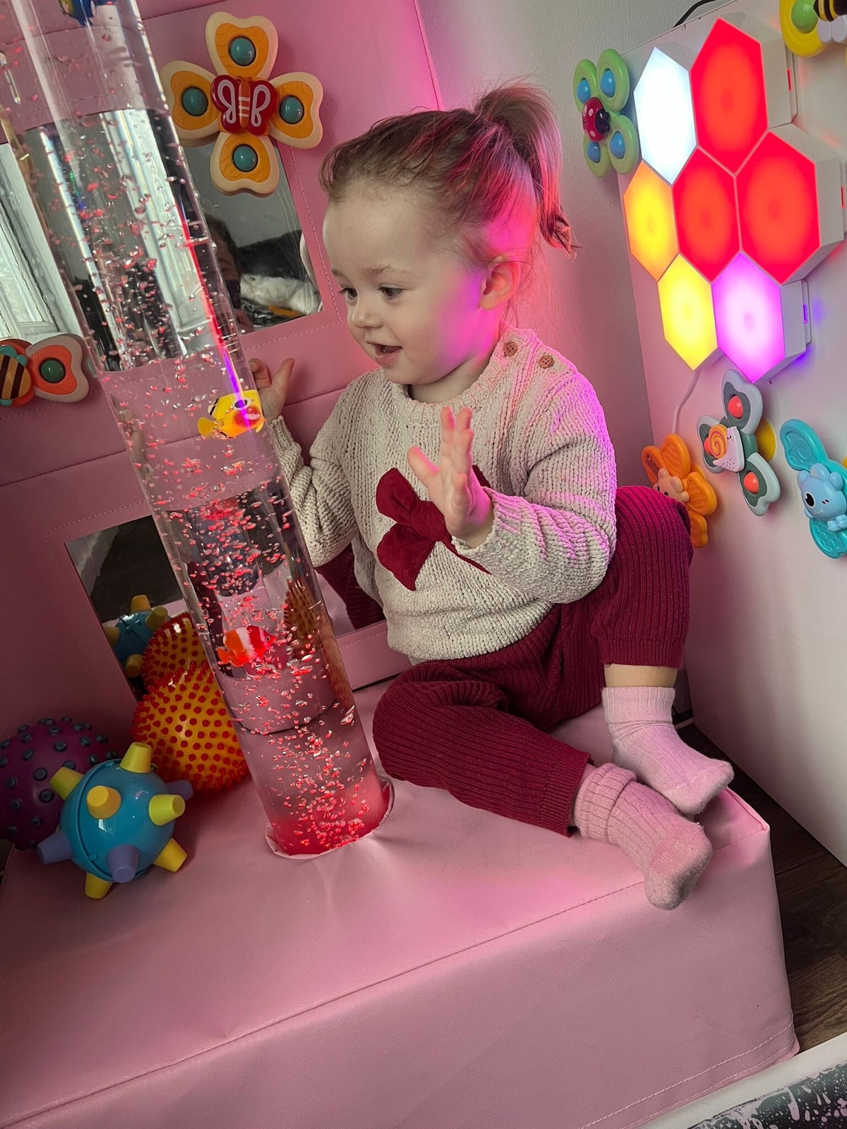 Basic padded unit with bubble tube or LED tube | Sen-den sensory equipment