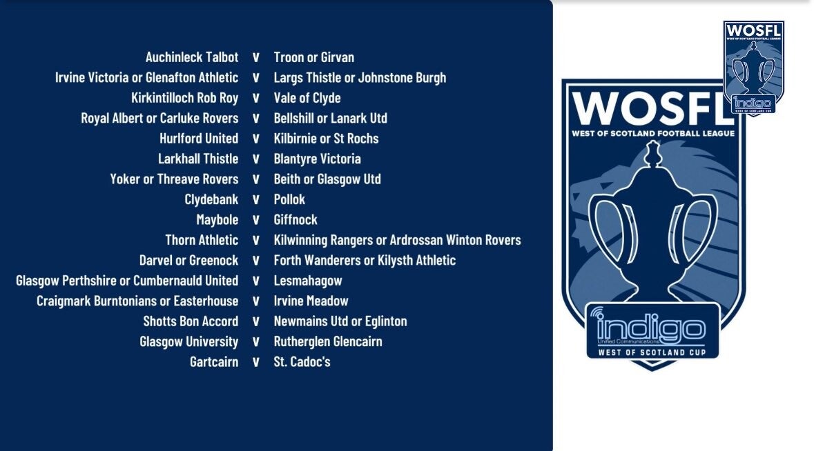 Indigo Comms West Of Scotland Cup Third Round Draw / First Team ...