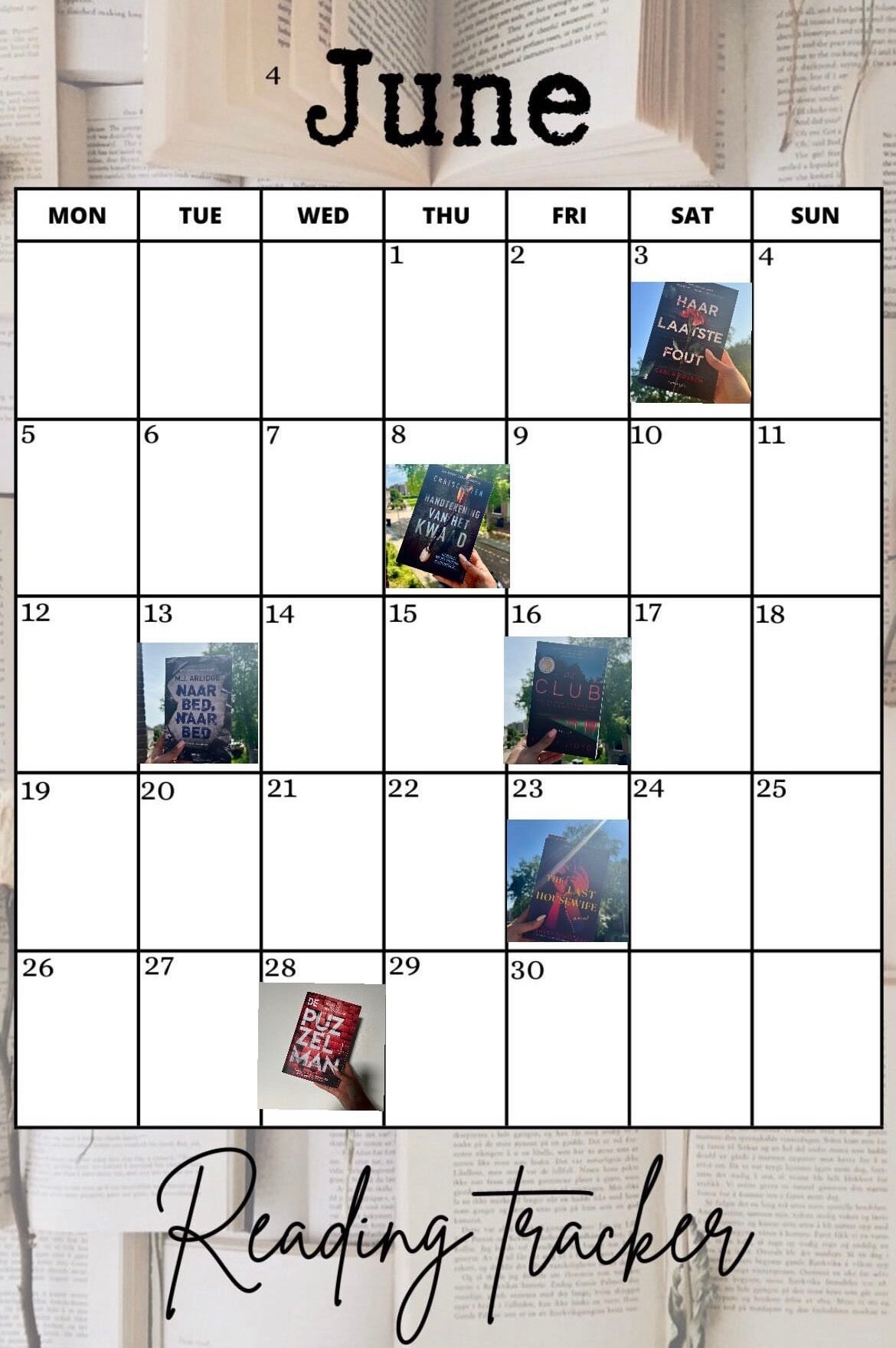 June 2023 / Month Tracker / Books | The Flying Reader