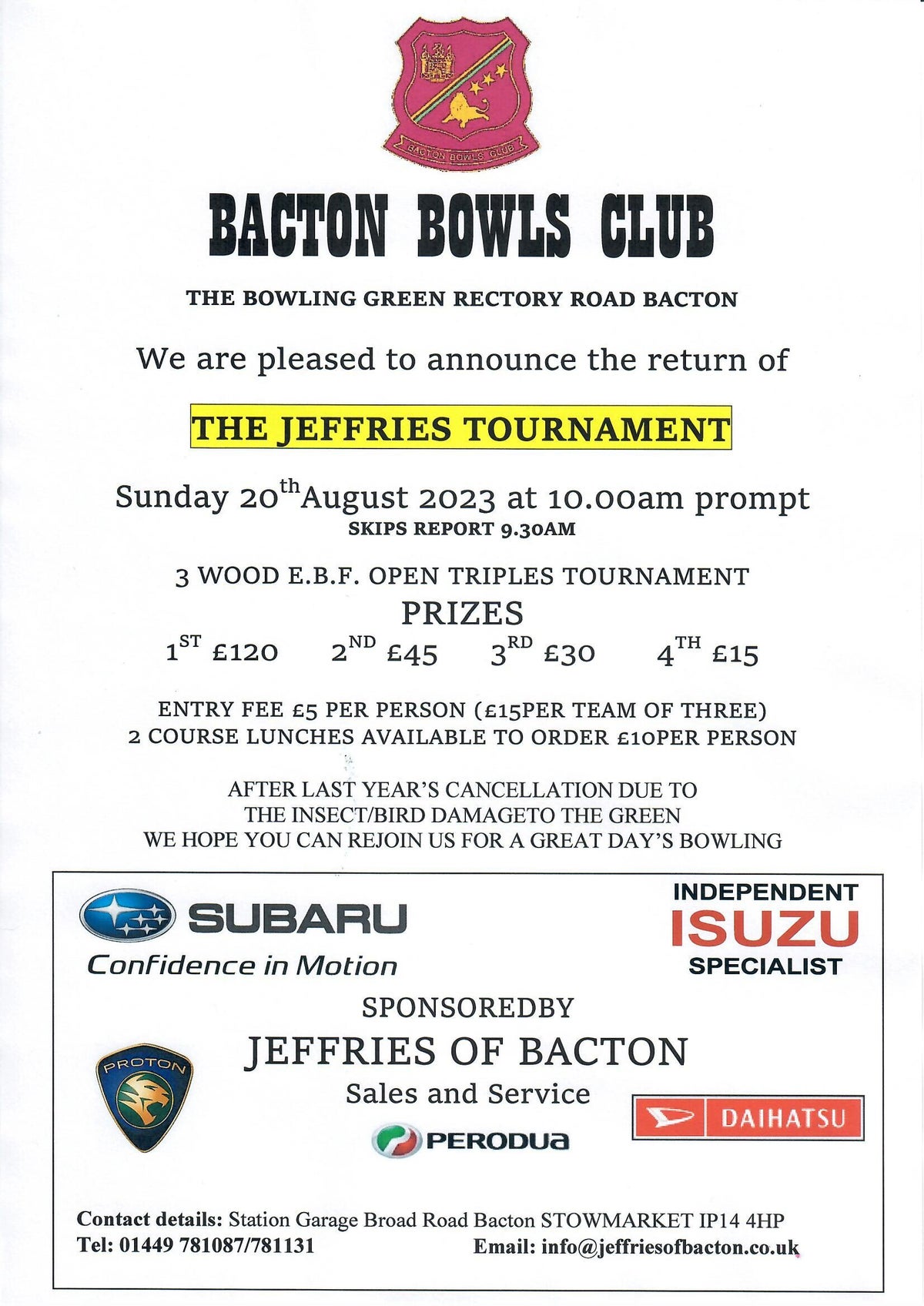 Billboard (Event Posters) | Bacton Bowls