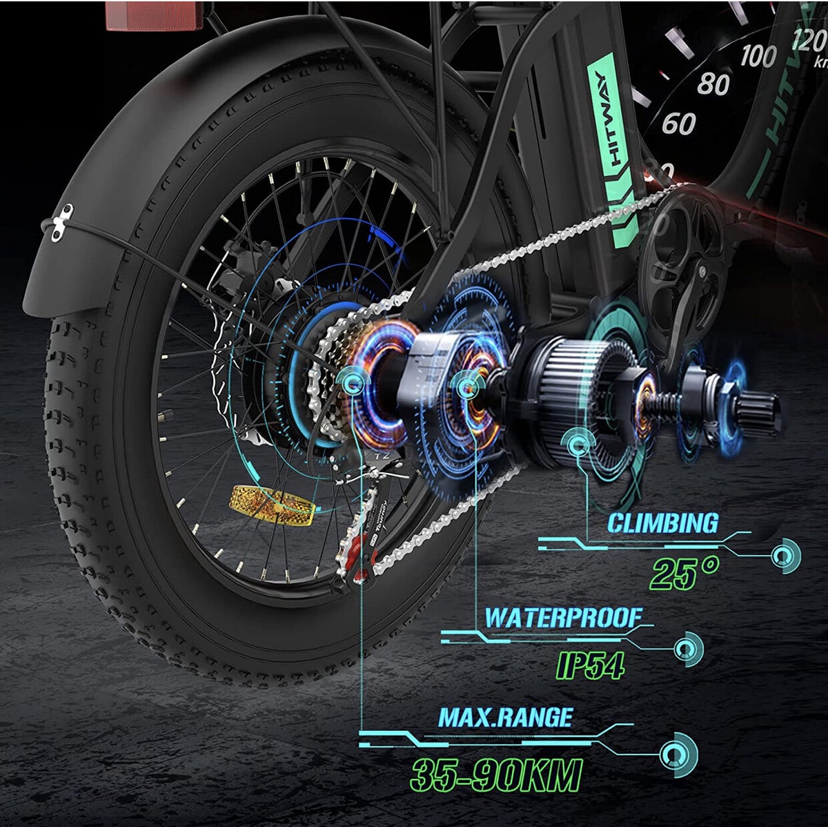 Hitway BK6 II Elektrische fiets Vouwfiets 250W 20 inch Fat tire ...