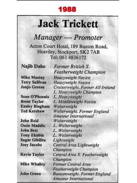 Jack Trickett / Spotlight On | Manchester Ex Boxers Association