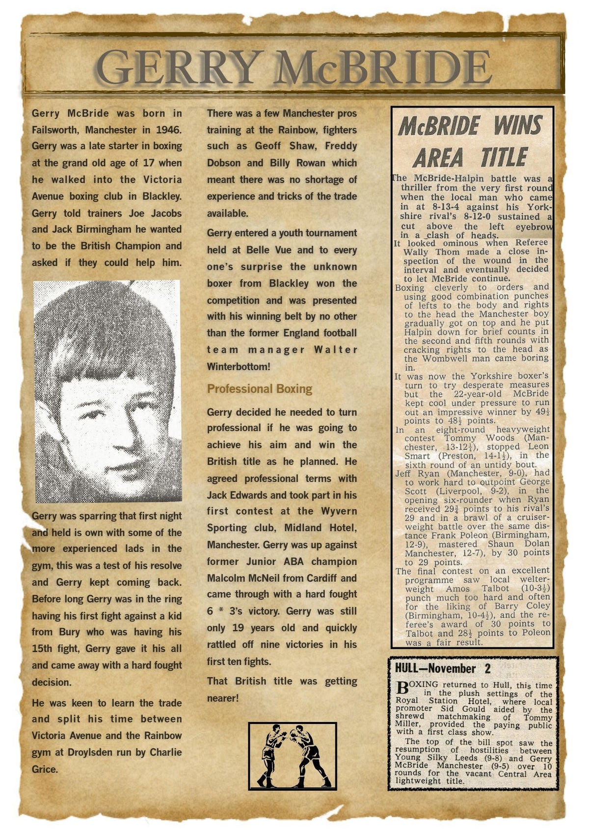 Gerry McBride / Spotlight On | Manchester Ex Boxers Association