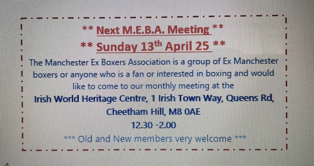 Latest News | Manchester Ex Boxers Association