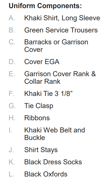 Service Charlie uniform inventory / Service Charlies | USMC Uniform Guide