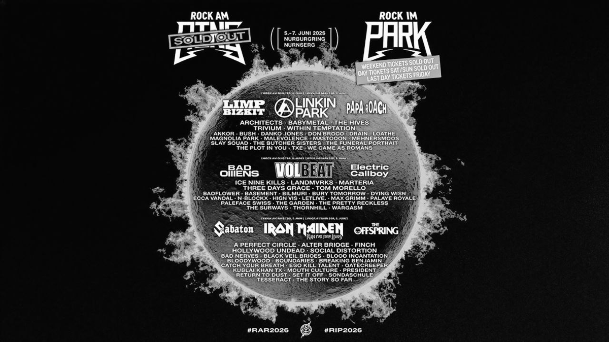 IRON MAIDEN E LINKIN PARK INFIAMMANO ROCK AM RING 2026 / ROCK NEWS ...