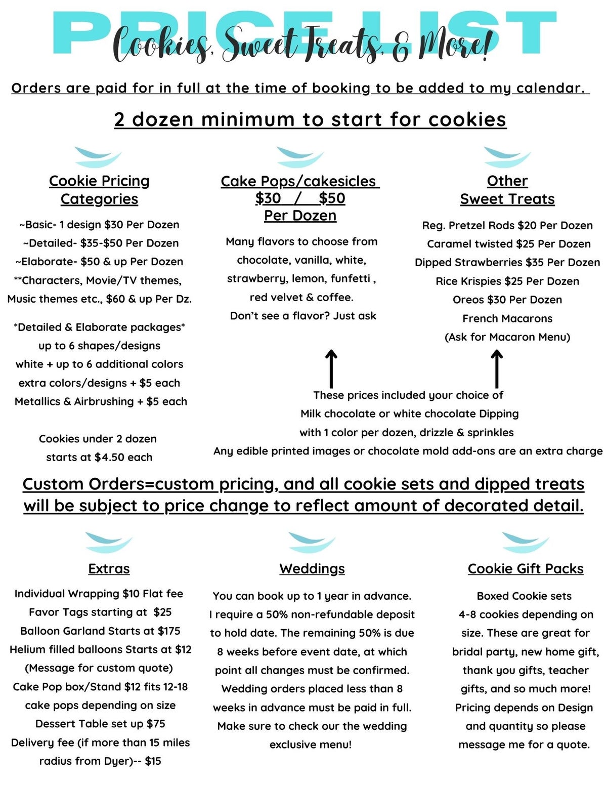 Cookie menu