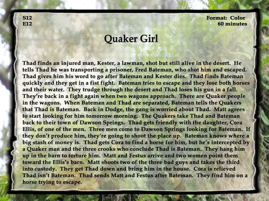 S12 E12 Gunsmoke Quaker Girl