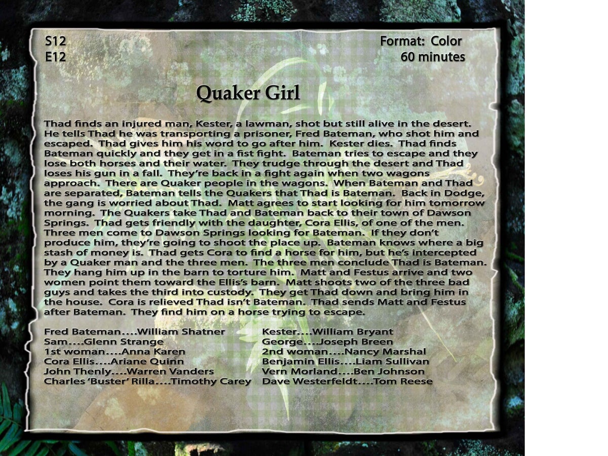 S12 E12 Gunsmoke Quaker Girl