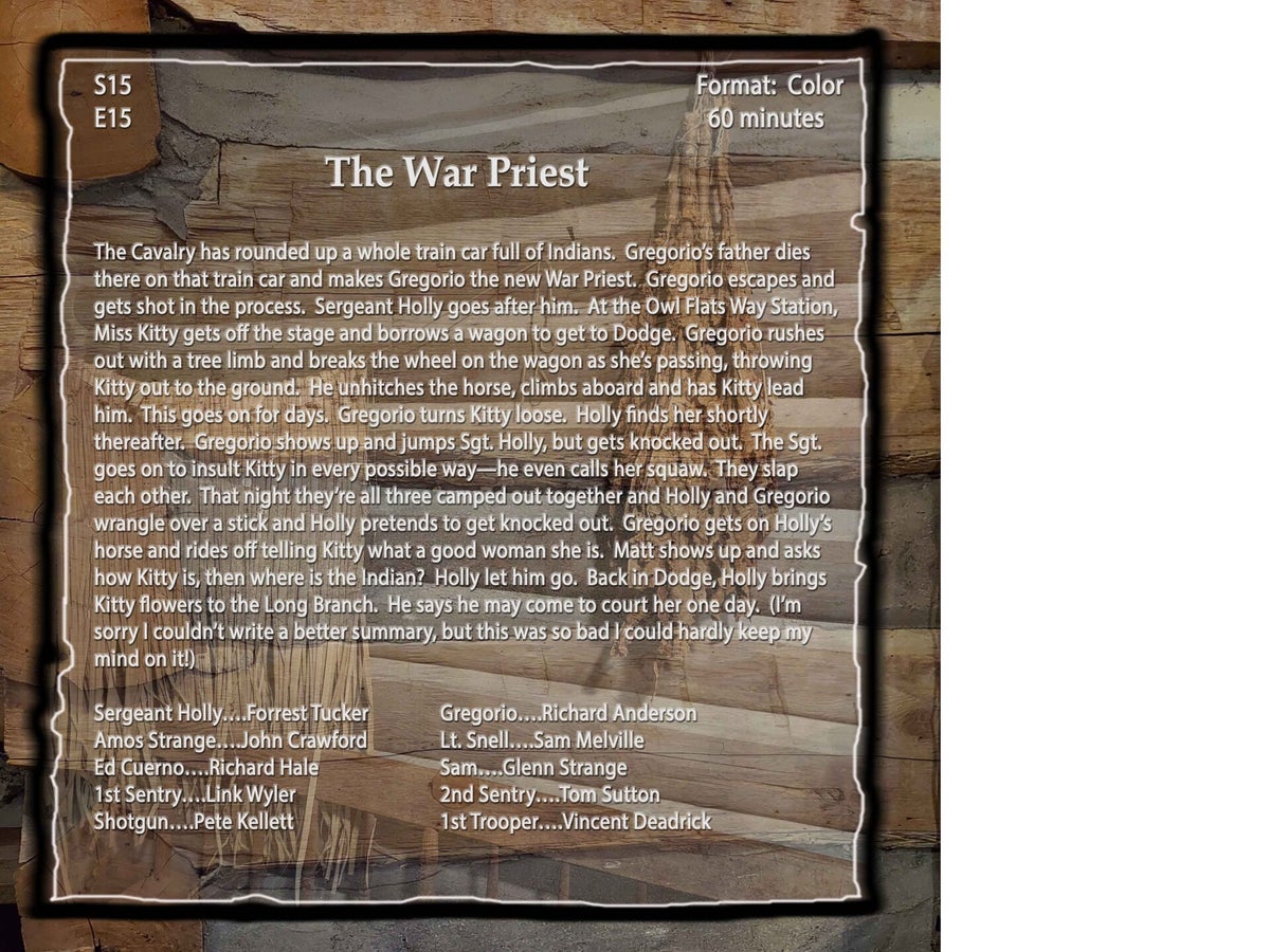 S15 E15 Gunsmoke The War Priest