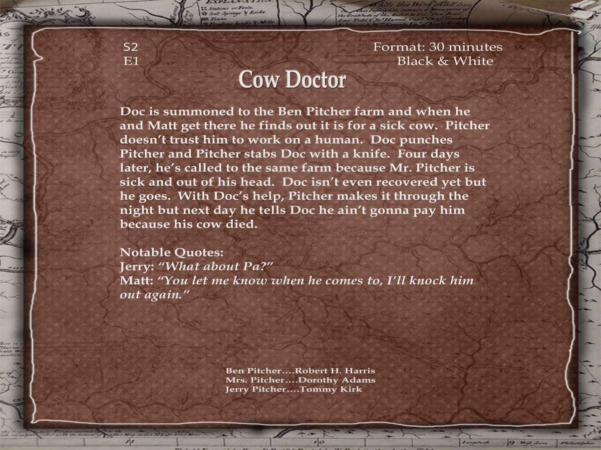 S2 E1 Gunsmoke Cow Doctor