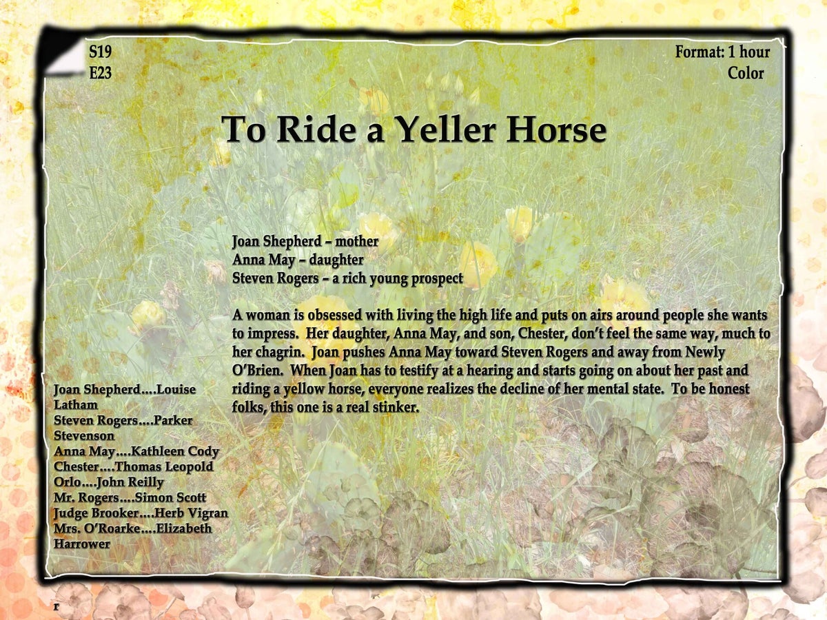 S19 E23 Gunsmoke To Ride a Yeller Horse