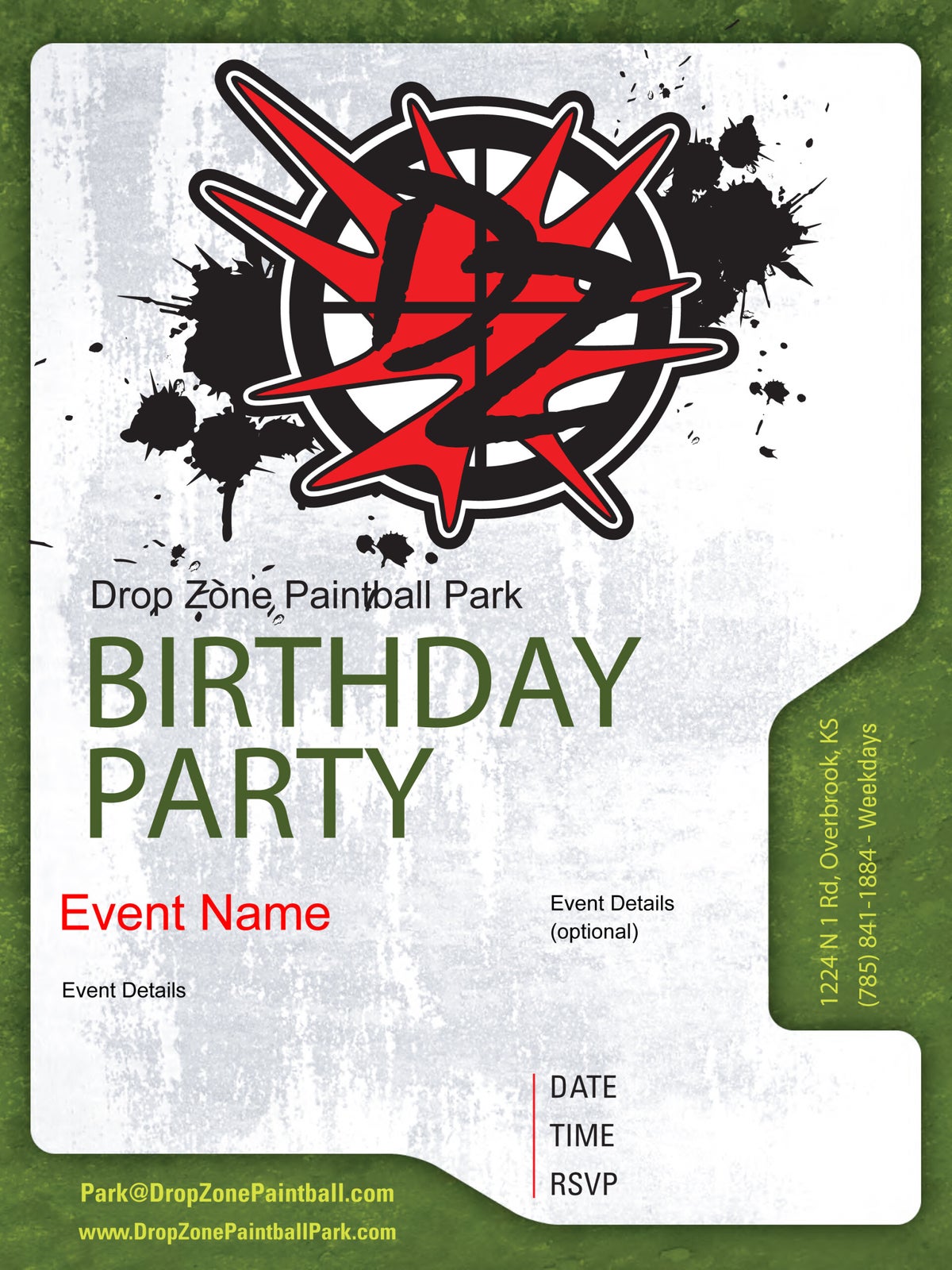 Birthday Parties / Groups, Parties, & Walk-On | Drop Zone Paintball Park