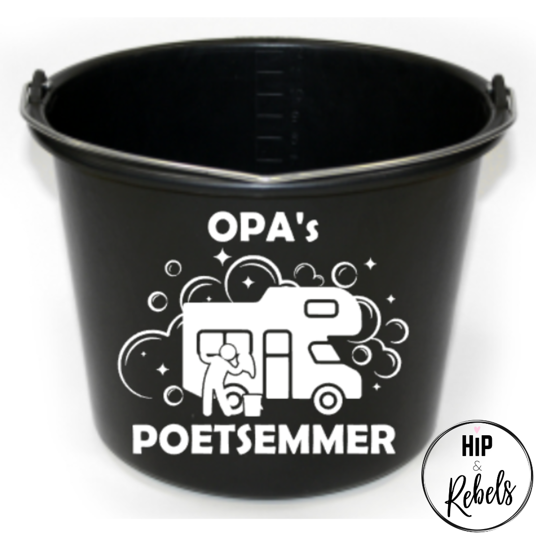 Emmer - Poetsemmer (camper) met naam of tekst | Hip & Rebels