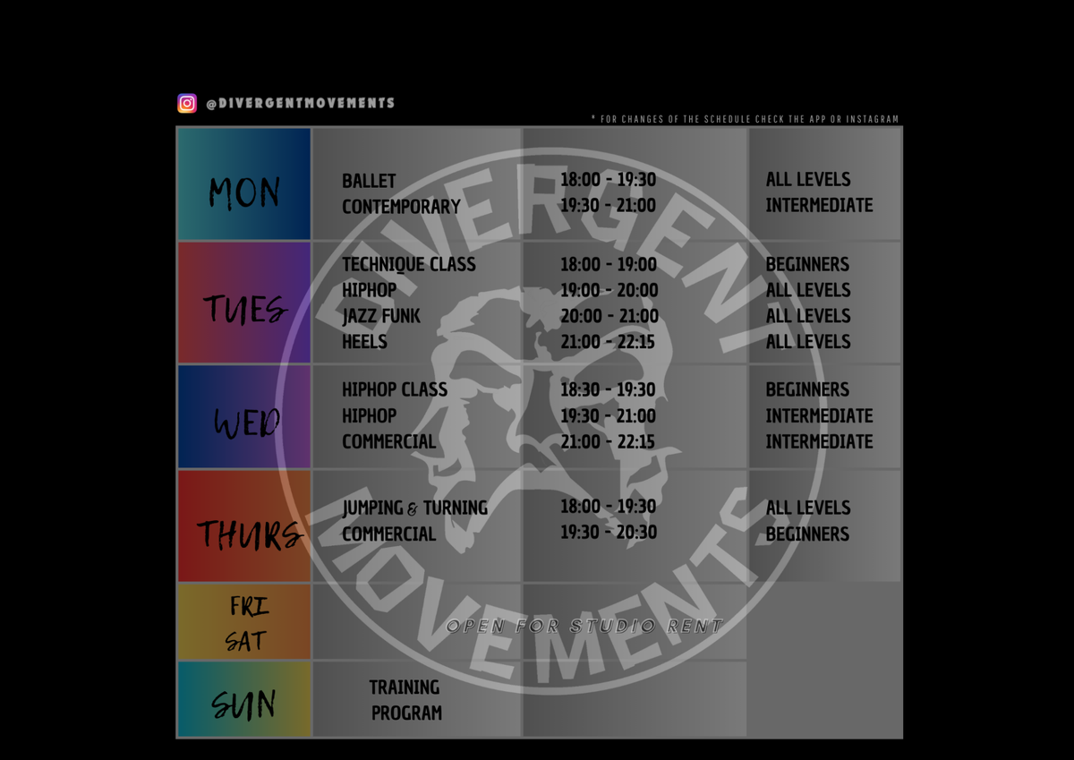 Schedule | Divergent Movements