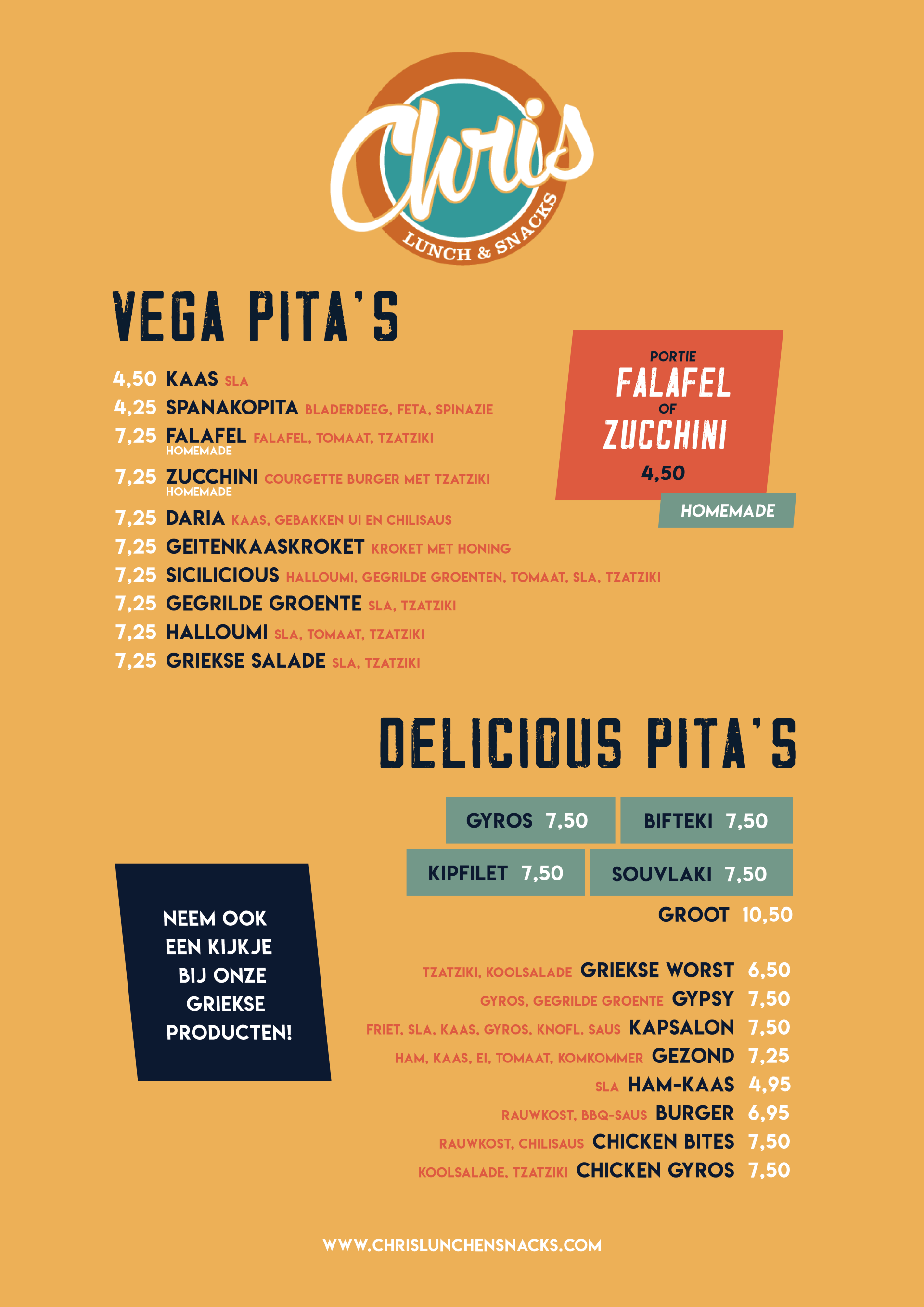 Menu | Chrislunchensnacks