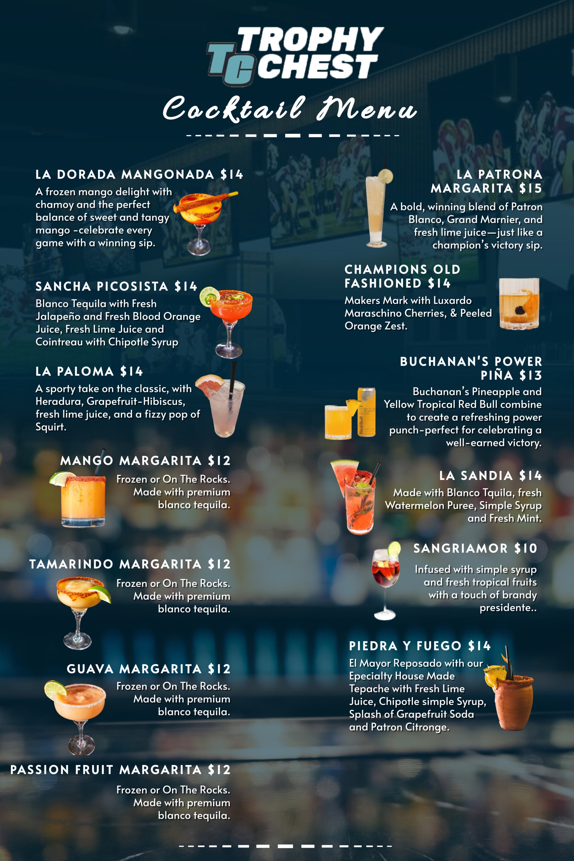 Drink Menu | Trophy Chest Sports Bar and Club