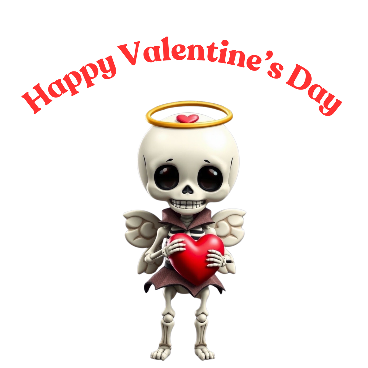 Skeleton Cupid and Heart / February Gallery | Scary Merry Co