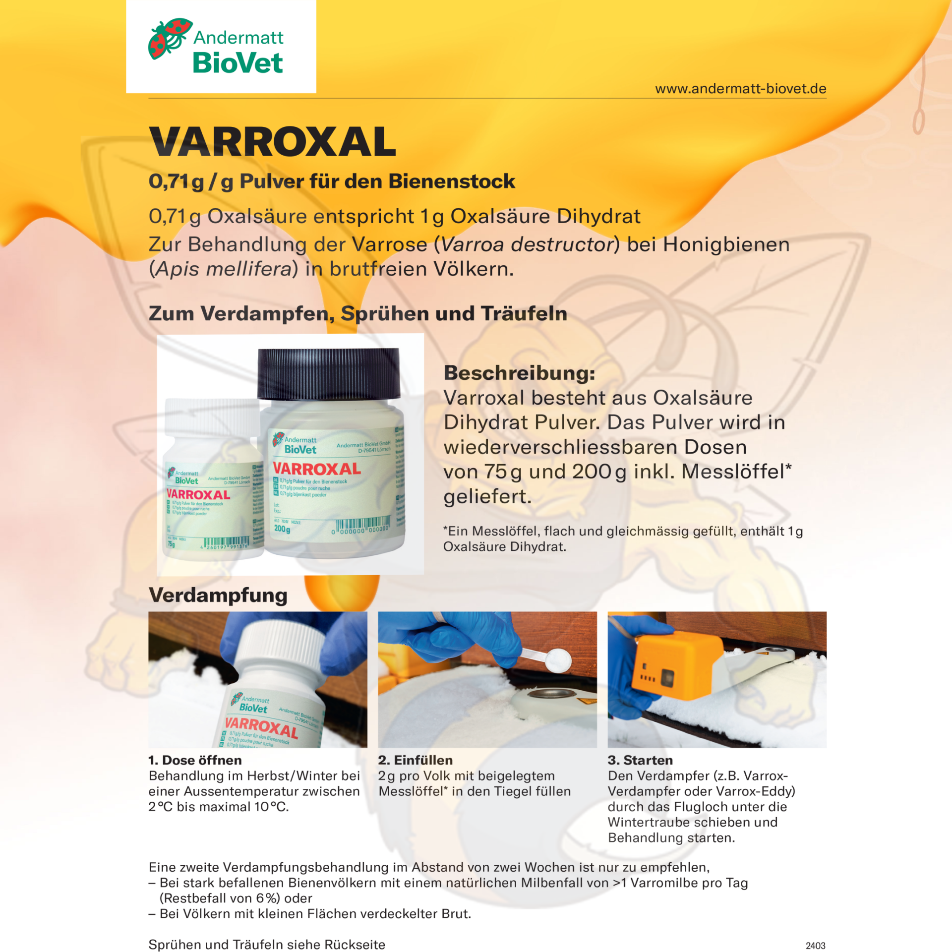 Varroxal Oxalsäuredihydrat Pulver zugelassen in Deutschland ...