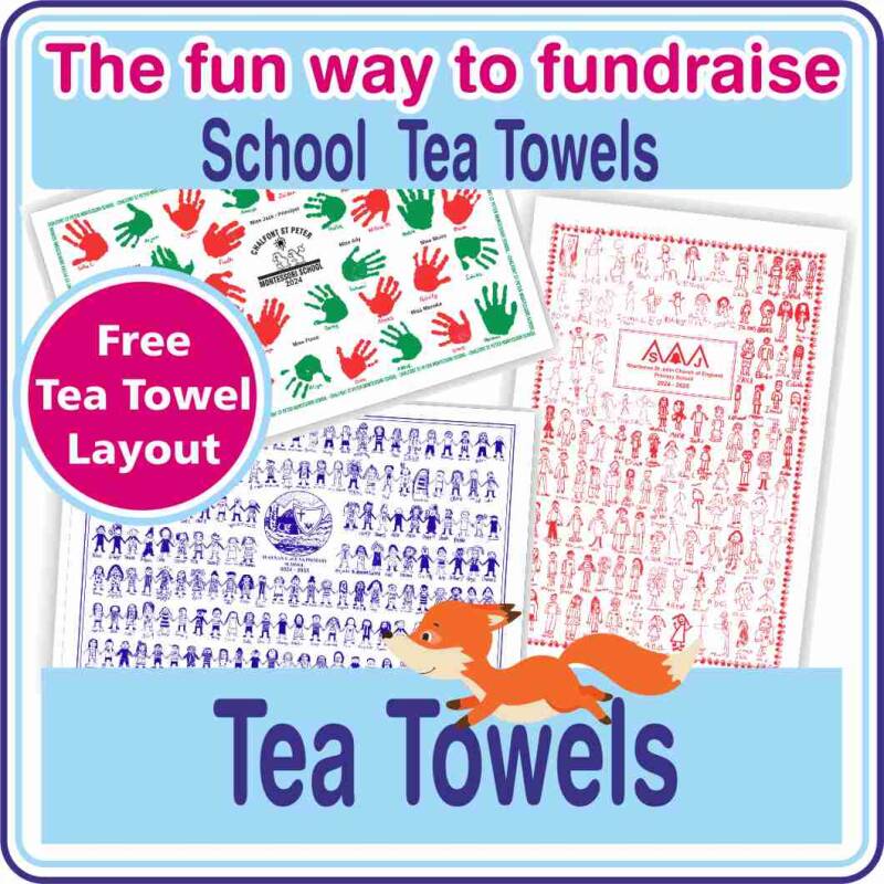 School Fundraising Tea Towels and Natural Tote Bags / Schools | Hand ...