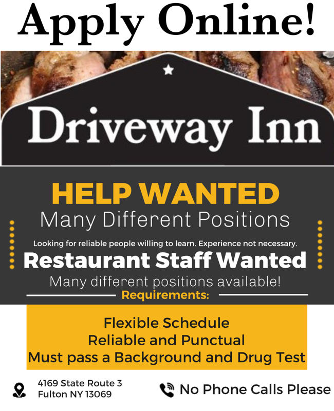 Help Wanted | The Driveway Inn