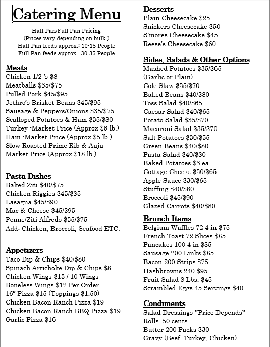 Catering and Events | The Driveway Inn