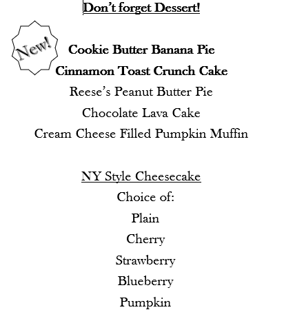 Menu | The Driveway Inn