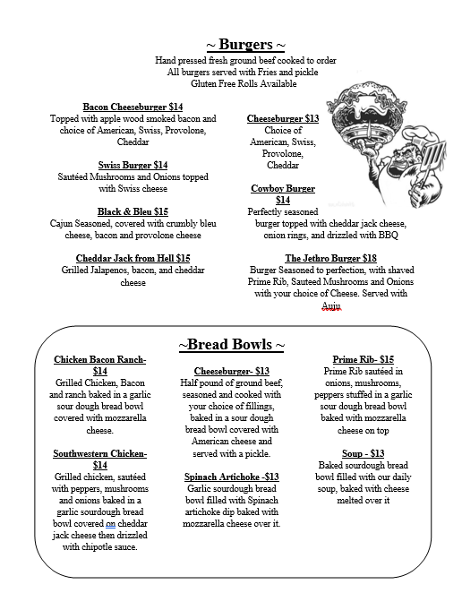 Menu | The Driveway Inn