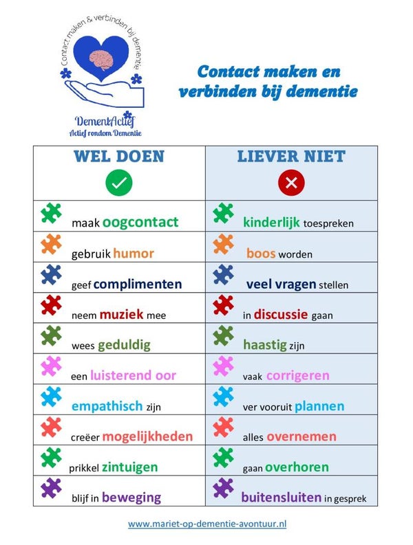 Hulpkaartje bij dementie | Mariët op dementie-avontuur Hulpkaartje bij dementie | Mariët op dementie-avontuur