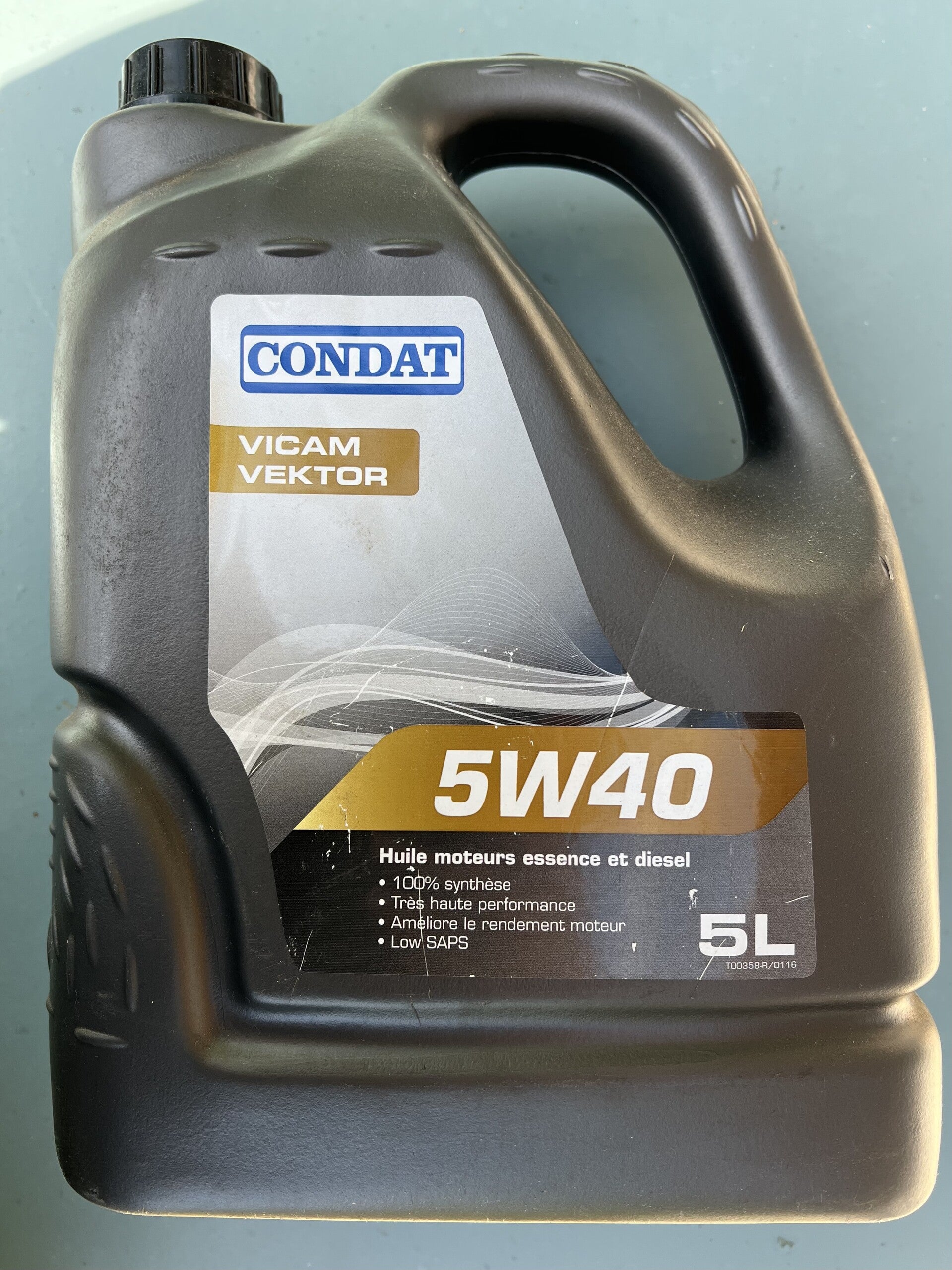Huile moteur CONDAT Vicam - Vektor essence et diesel 5W 40 - 5L - Condat