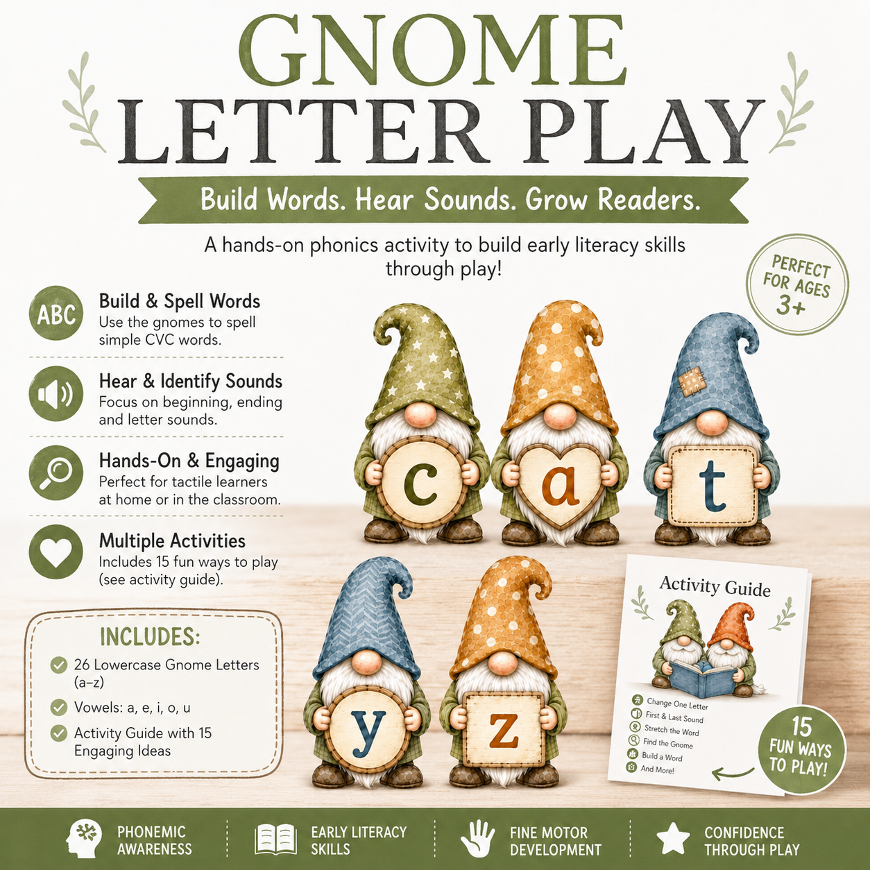 Gnome Letter Activities - Lowercase | Wonderwood Press