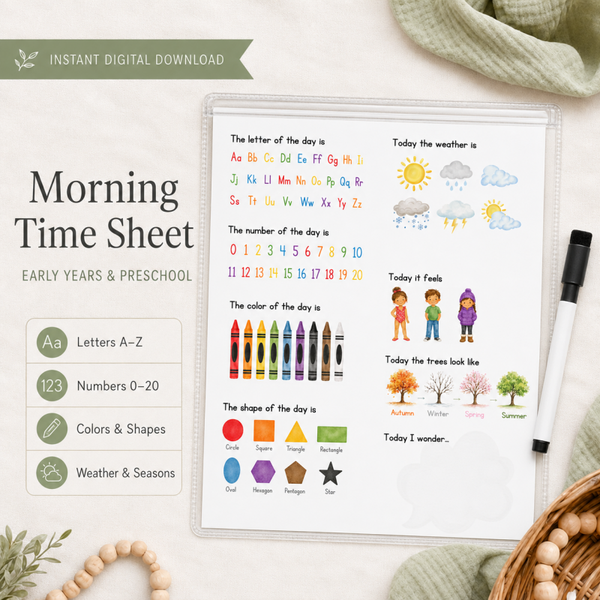 Morning Time Sheet - Early Years & Preschool | Wonderwood Press