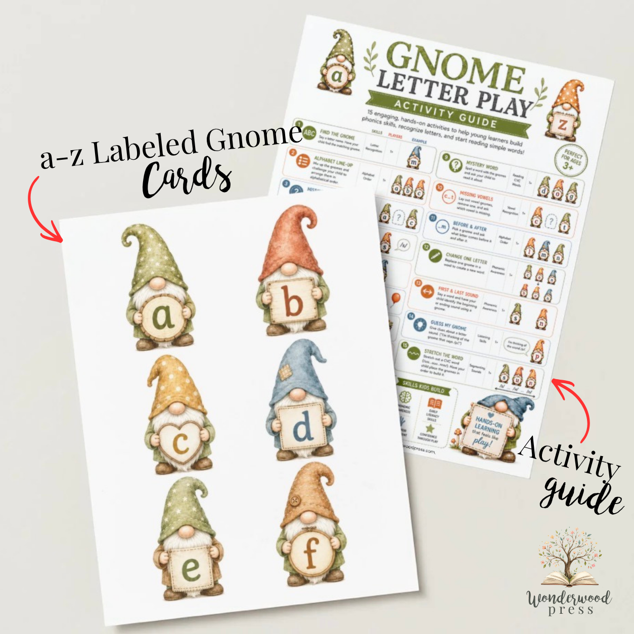 Gnome Letter Activities - Lowercase | Wonderwood Press