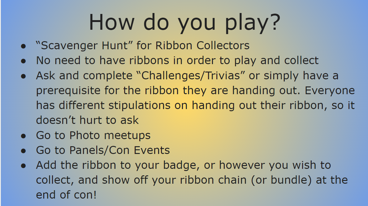 Ribbons 101 | Colossalcon Ribbon Game