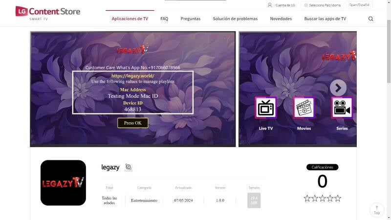 Aplicaciones | Legazy TV - Distribuidor Oficial