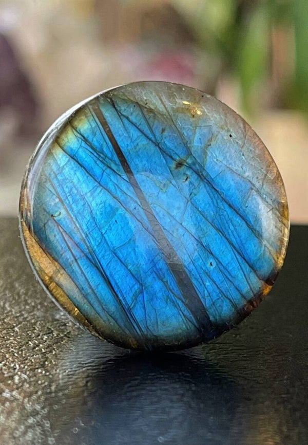 Labradoriet Edelsteen cabochon rond, medium | Jalla Stones - Edelstenen en Mineralen