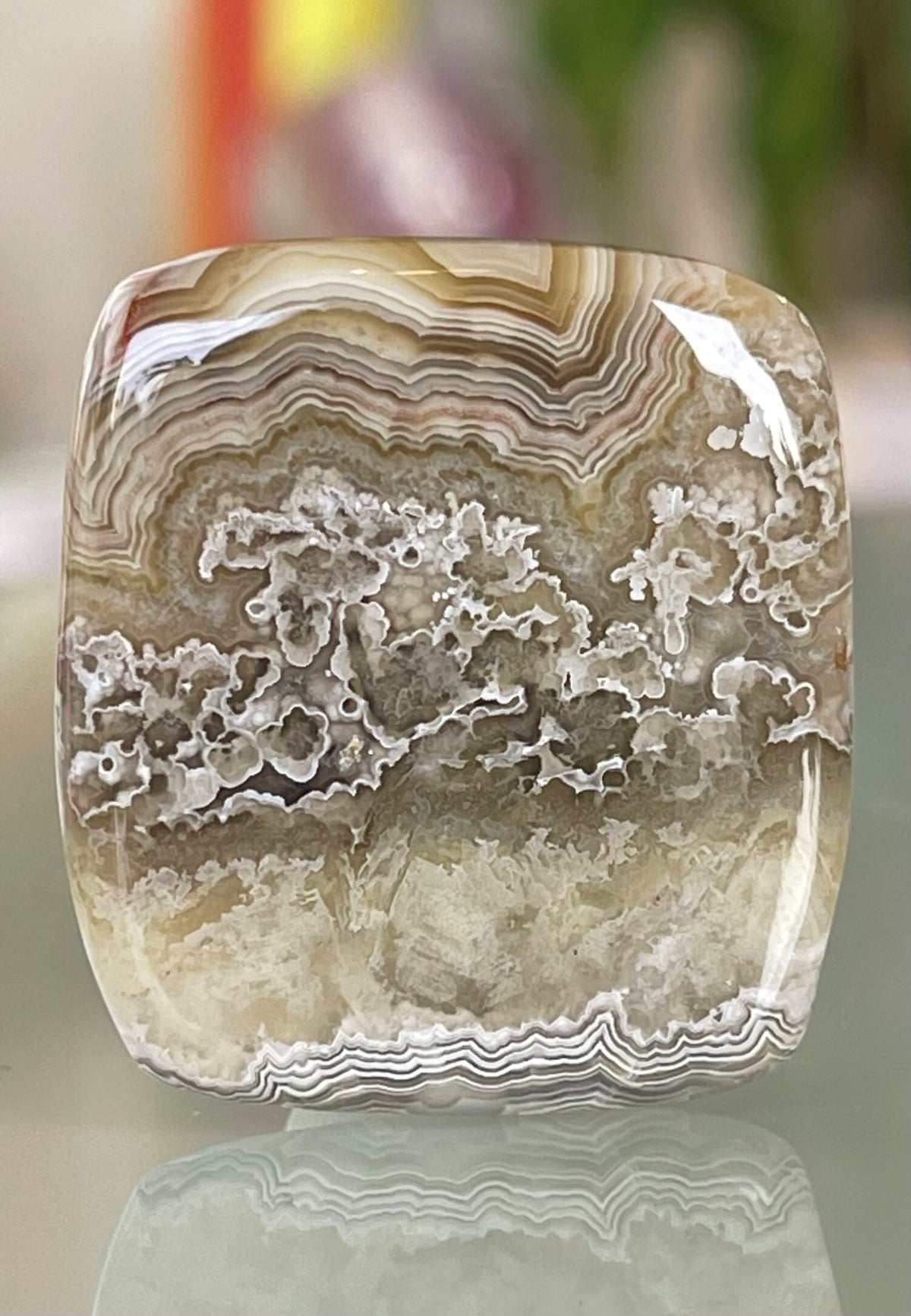 Crazy Lace Agaat edelsteen cabochon rechthoek, medium | Jalla Stones ...