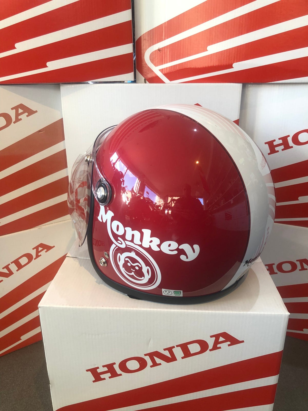 Honda Monkey Helmet Red/White | corky-parts.be